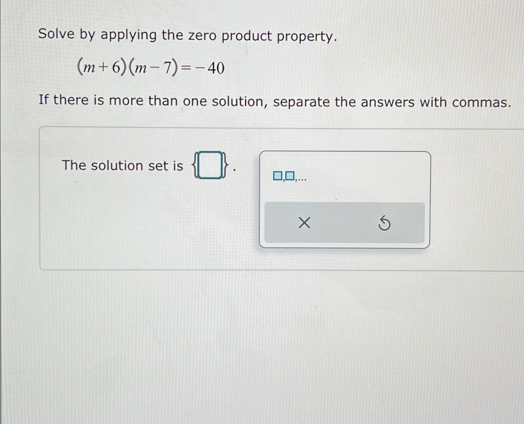 Solved Solve by applying the zero product | Chegg.com