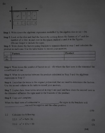 (b)Step 1: Write down the algebraic expression | Chegg.com