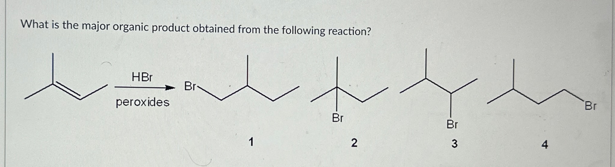 Solved What is the major organic product obtained from the | Chegg.com