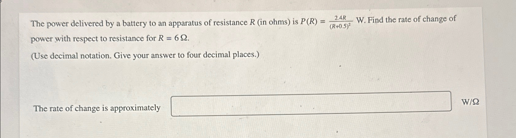 Solved The power delivered by a battery to an apparatus of | Chegg.com