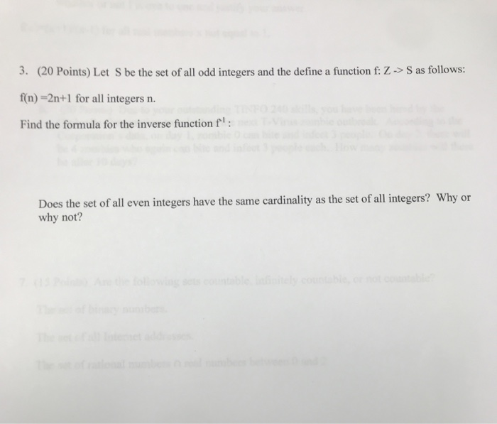 Solved 3. (20 Points) Let S be the set of all odd integers | Chegg.com
