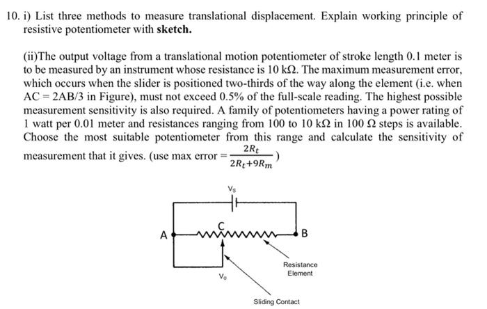 Solved 0. i) List three methods to measure translational | Chegg.com