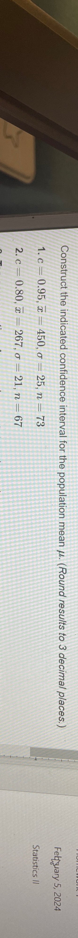 Solved Construct the indicated confidence interval for the | Chegg.com