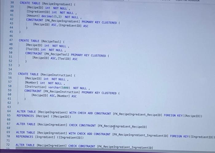Solved 2. You will be working with the same Kitchen database | Chegg.com