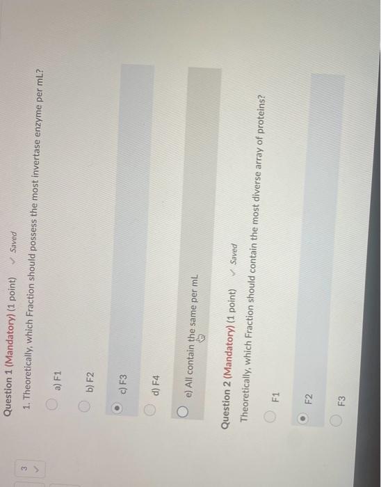 Solved Question 1 (Mandatory) (1 point) Saved 1. | Chegg.com