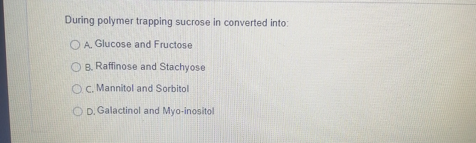Solved During polymer trapping sucrose in converted into:A. | Chegg.com
