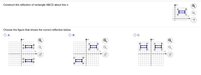 Solved Construct the reflection of rectangle ABCD about line | Chegg.com