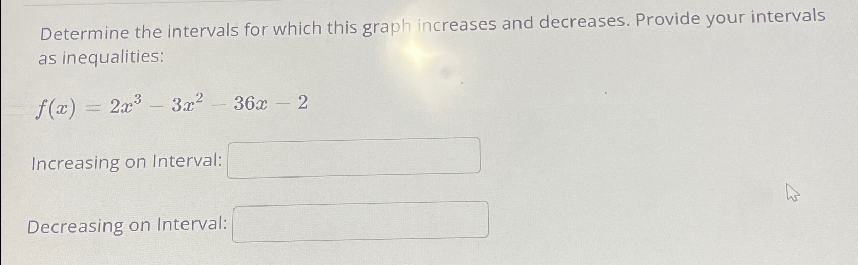 Solved Determine the intervals for which this graph | Chegg.com