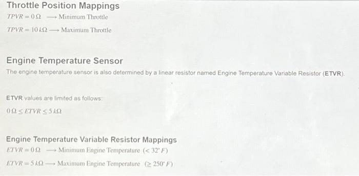 Solved TPVR=0Ω Minimum Throttle TPVR=10kΩ Maximum Throttle | Chegg.com