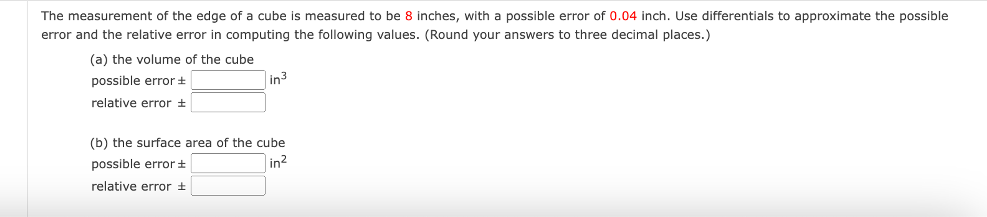 Solved The measurement of the edge of a cube is measured to | Chegg.com