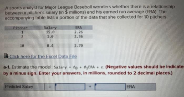 A sports analyst for Major League Baseball wonders | Chegg.com