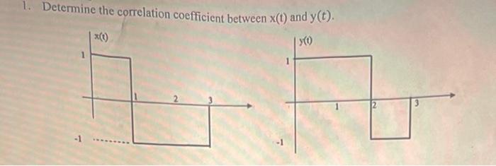 Solved 1. Determine the correlation coefficient between x(t) | Chegg.com