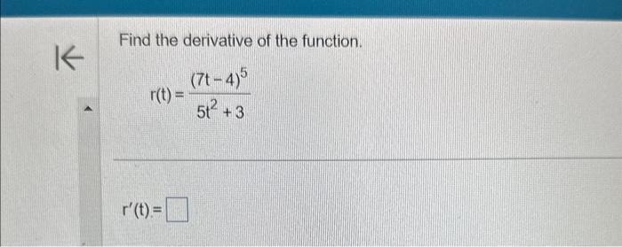 Solved Find the derivative of the function. | Chegg.com