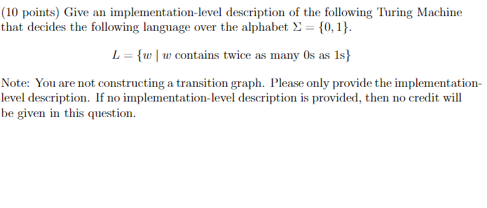 Solved (10 ﻿points) ﻿Give an implementation-level | Chegg.com