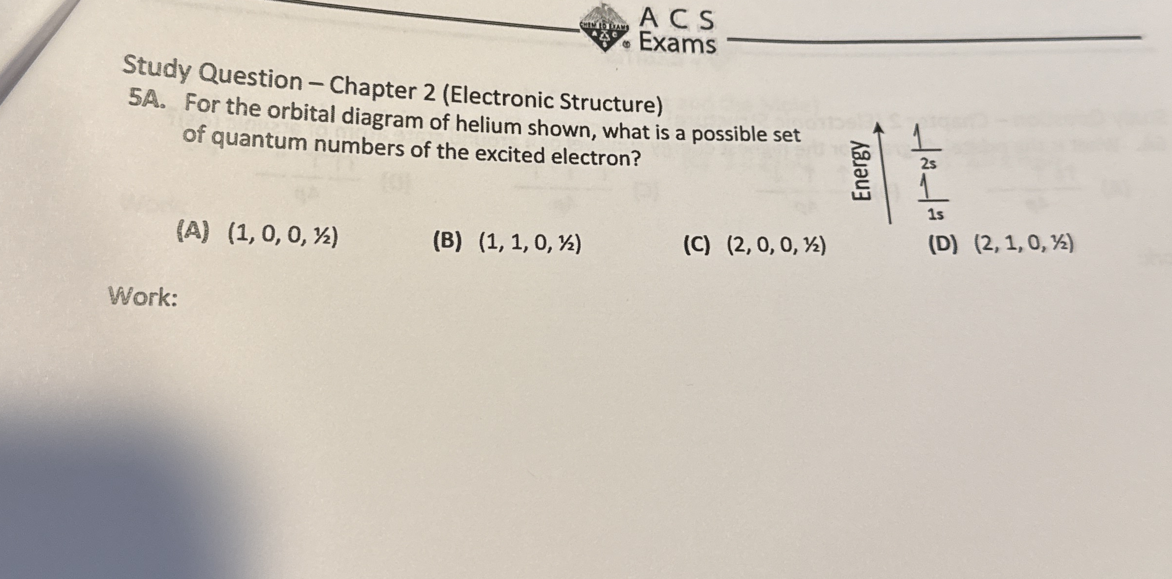 Solved ACSExams -Study Question - ﻿Chapter 2 (Electronic | Chegg.com