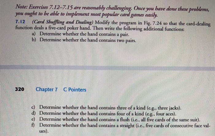 Solved Implementing the Card Shuffling and Dealing Program | Chegg.com