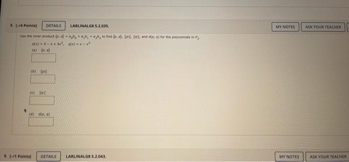 Solved LINEAR ALGEBRA INNER PRODUCTSAnswer All questions I | Chegg.com