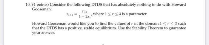 Solved 10. (4 points) Consider the following DTDS that has | Chegg.com