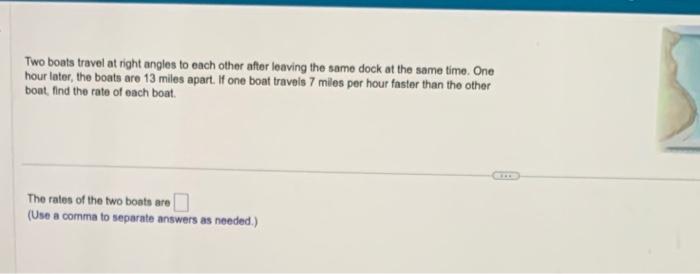 Solved Two boats travel at right angles to each other after | Chegg.com