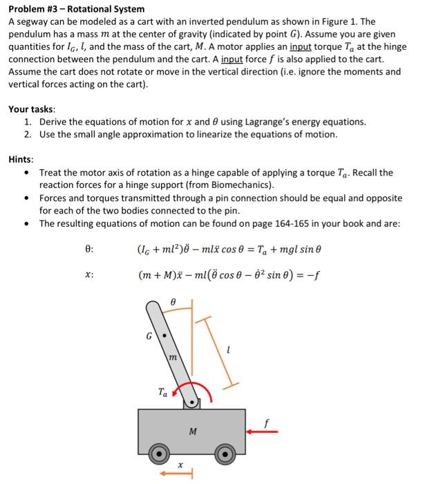 Solved Problem \#3 - Rotational System A segway can be | Chegg.com