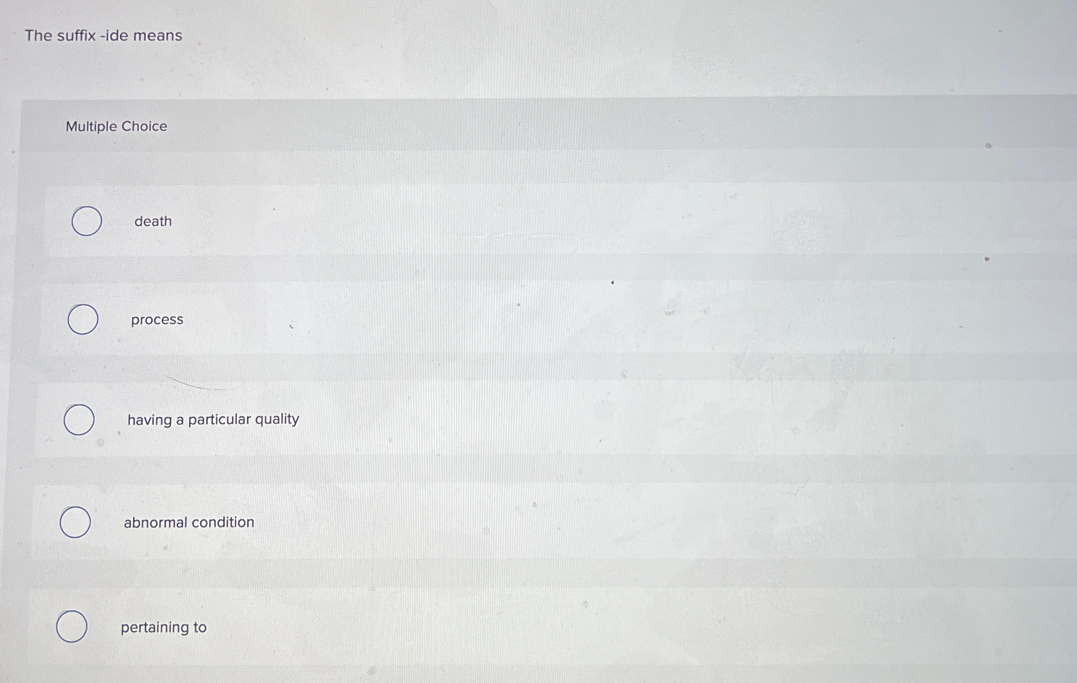 Solved The suffix -ide meansMultiple | Chegg.com