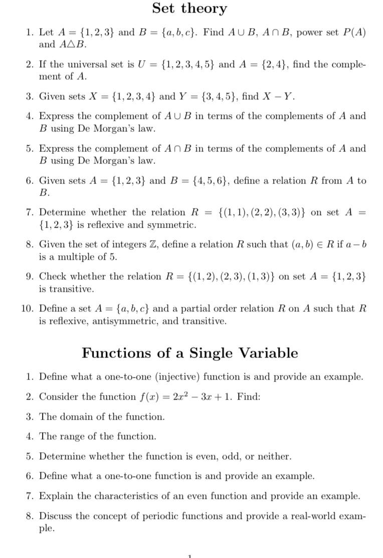 Solved Set theoryLet A={1,2,3} ﻿and B={a,b,c}. ﻿Find | Chegg.com