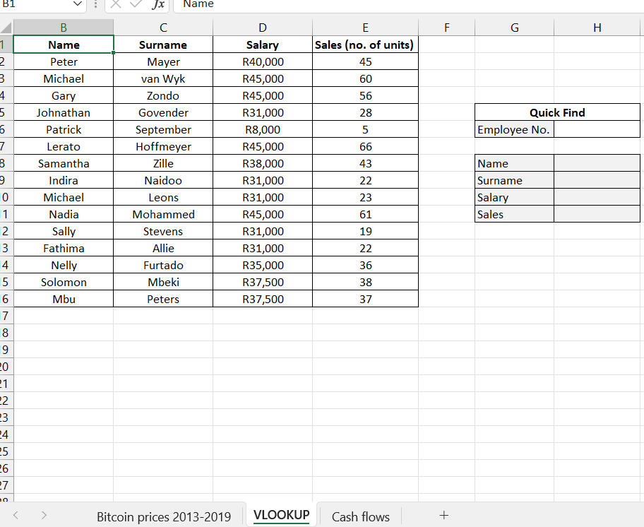 Solved Navigate to the “VLOOKUP” ﻿sheet and use it to answer | Chegg.com