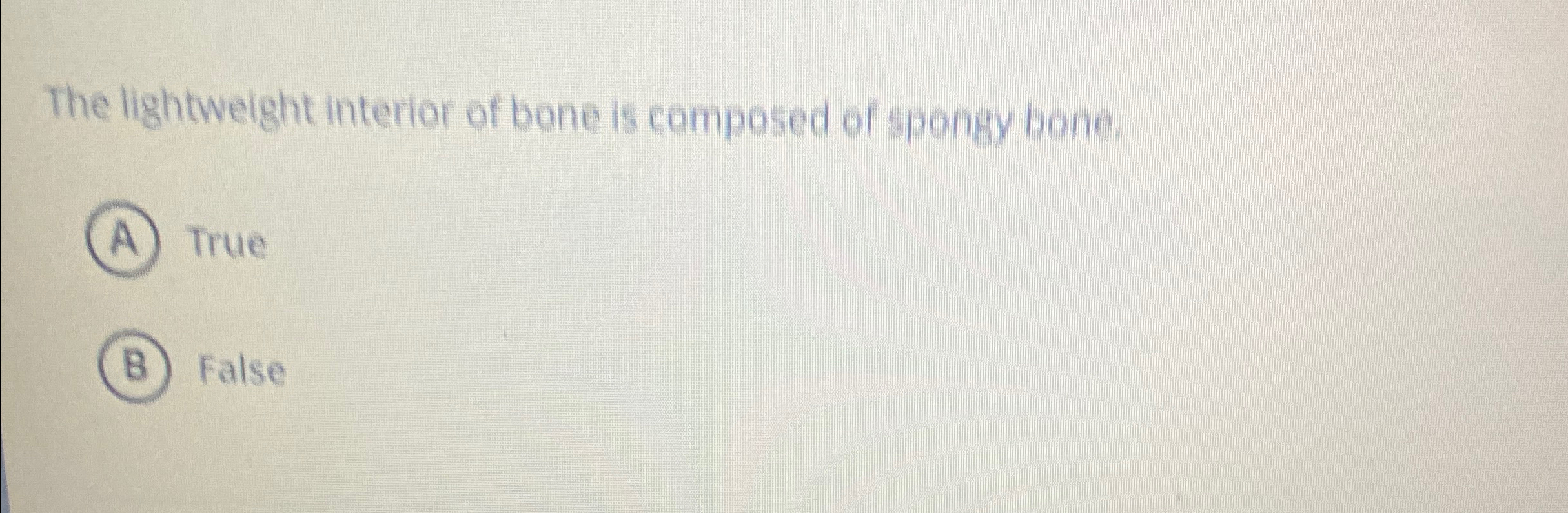 Solved The lightweight interior of bone is composed of | Chegg.com