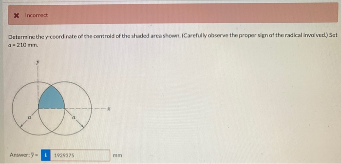 Solved X Incorrect Determine The Y Coordinate Of The
