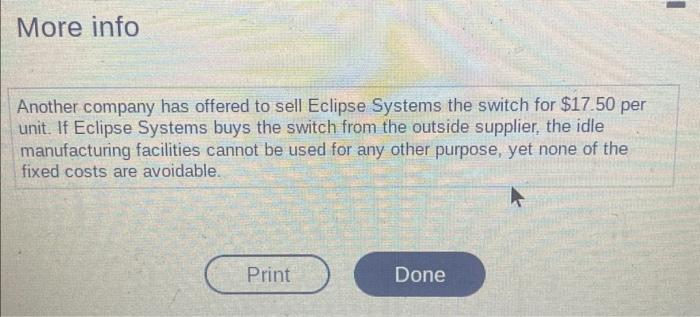 Solved Eclipse Systems mandactures an optical swich that it | Chegg.com