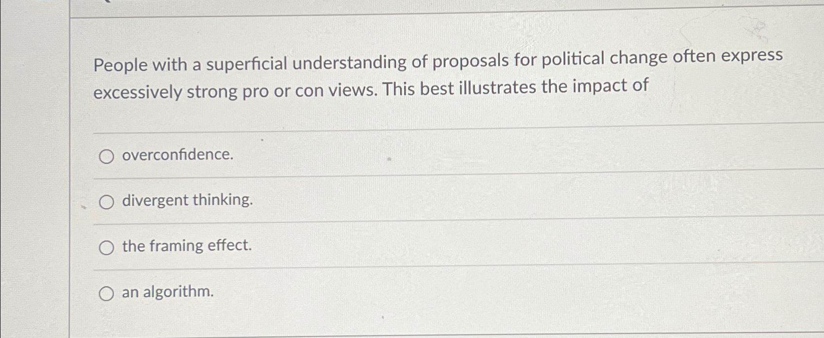 Solved People with a superficial understanding of proposals | Chegg.com