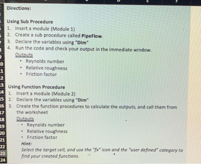 Solved Directions: 3 Using Sub Procedure 51. Insert a module | Chegg.com