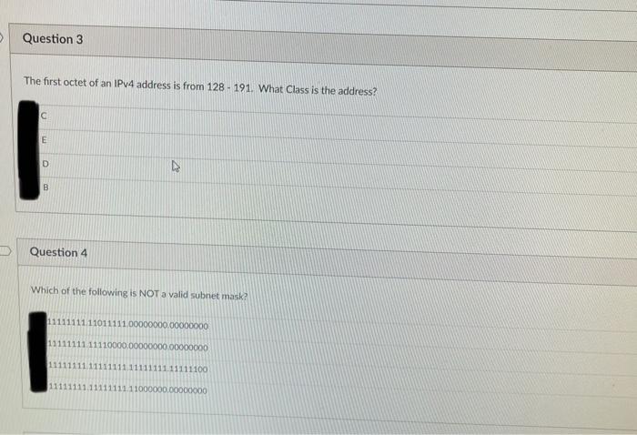 Solved Question 3 The first octet of an IPv4 address is from | Chegg.com