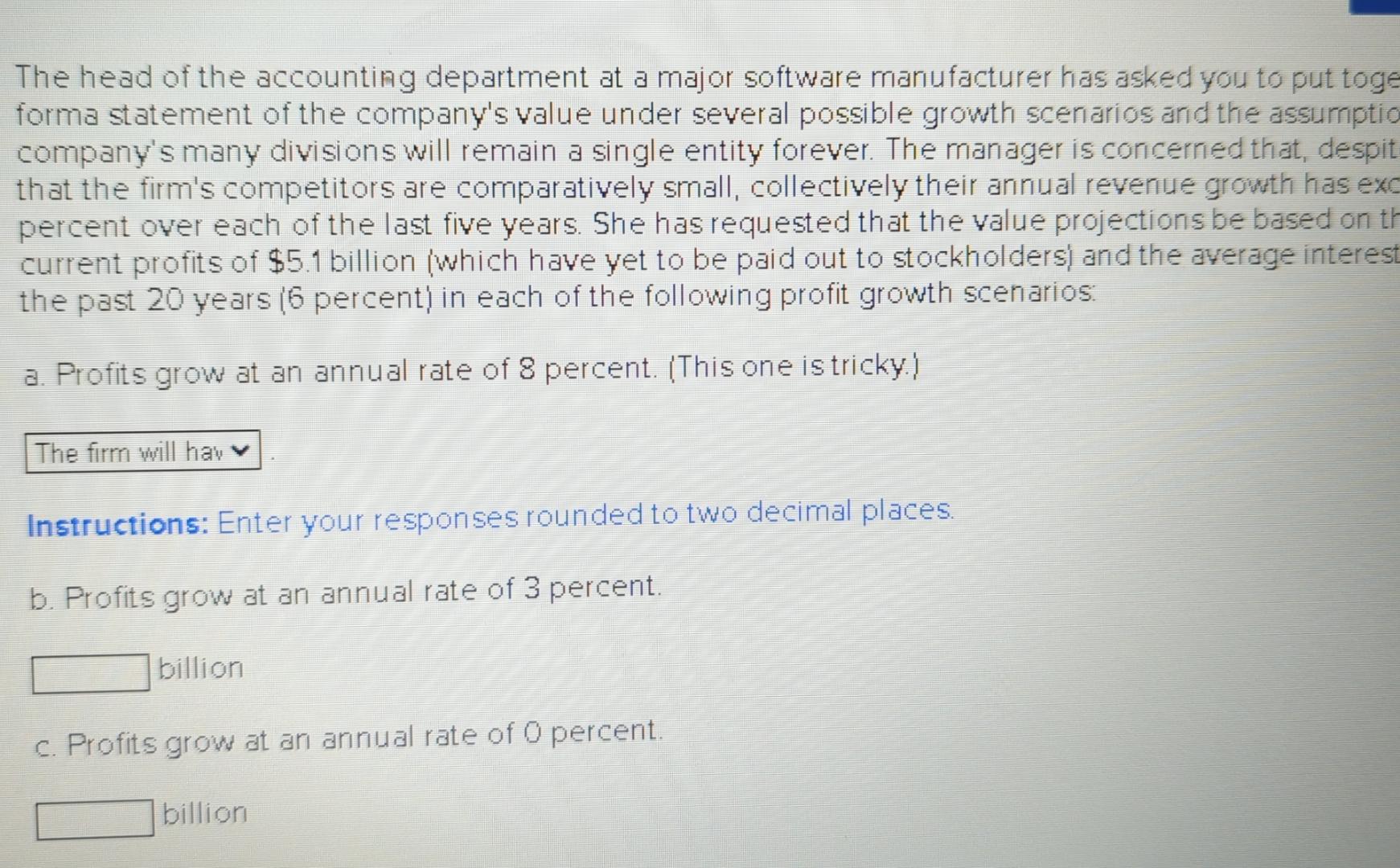 Solved The head of the accounting department at a major | Chegg.com