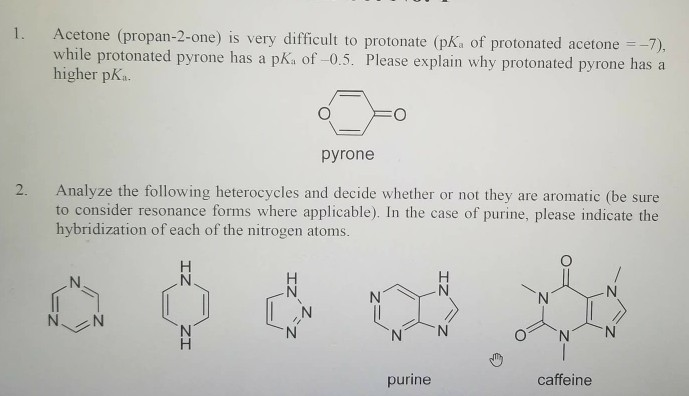 Solved 1. Acetone (propan-2-one) is very difficult to | Chegg.com