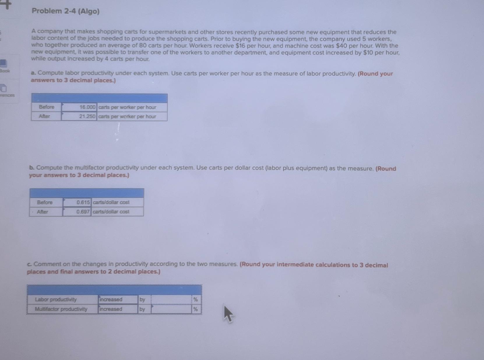 Solved Problem 2-4 (Algo)A company that makes shopping carts | Chegg.com