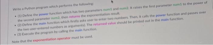 Solved Write a Python program which performs the following: | Chegg.com