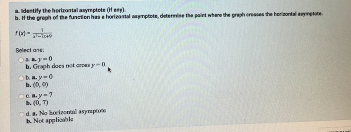 Solved a. Identify the horizontal asymptote (if any). b. If | Chegg.com