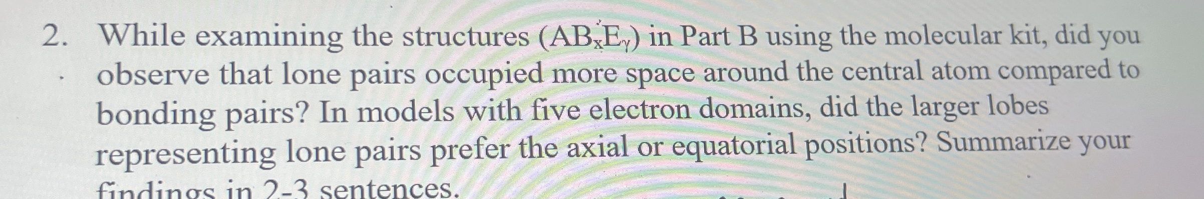 Solved While examining the structures (ABxEγ) ﻿in Part B | Chegg.com