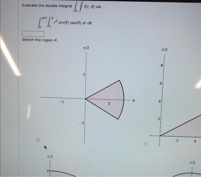 Solved Evaluate the double integral ∫R∫f(r,θ)dA. | Chegg.com