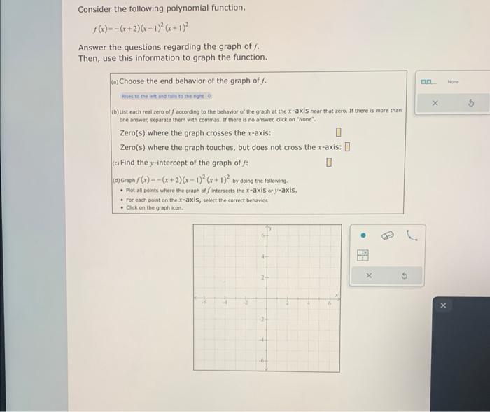 Solved Consider the following polynomial function. | Chegg.com