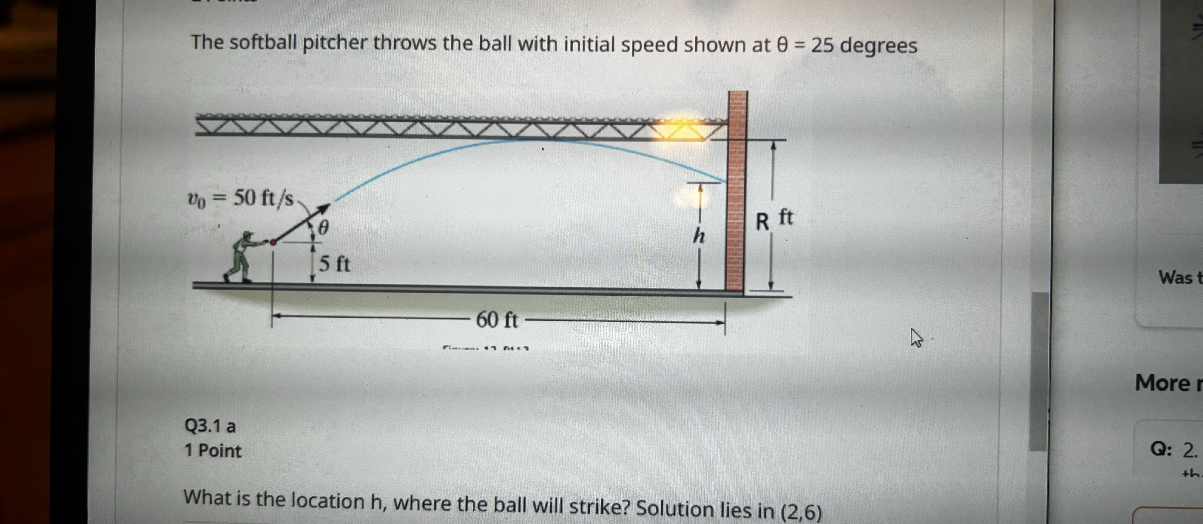 Solved The softball pitcher throws the ball with initial | Chegg.com