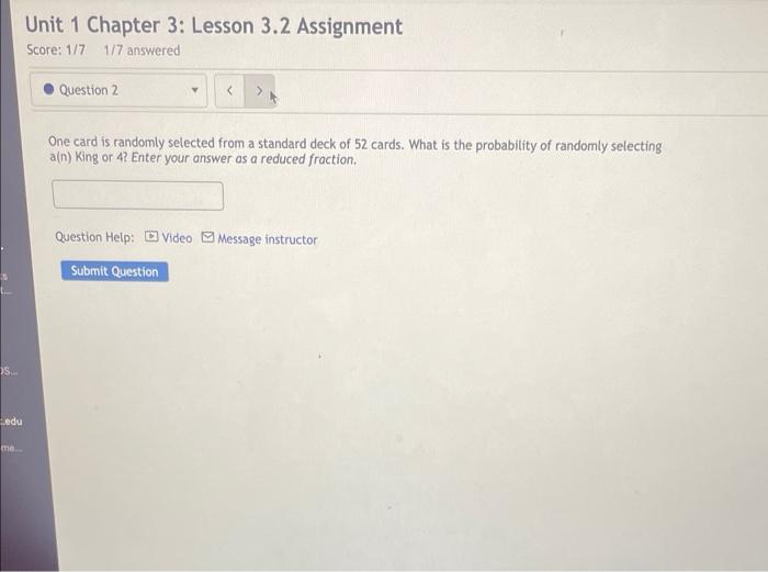 Solved Ledu me. Unit 1 Chapter 3: Lesson 3.2 Assignment | Chegg.com
