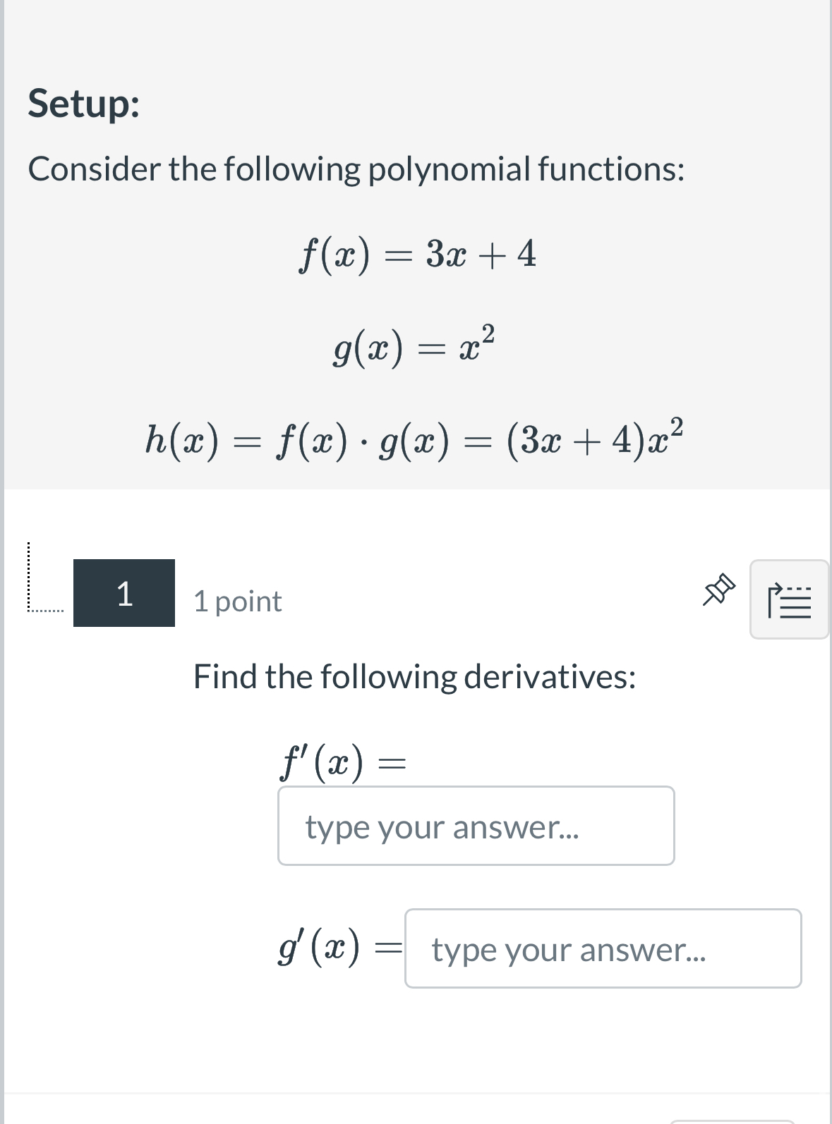 Solved Setup:Consider the following polynomial | Chegg.com