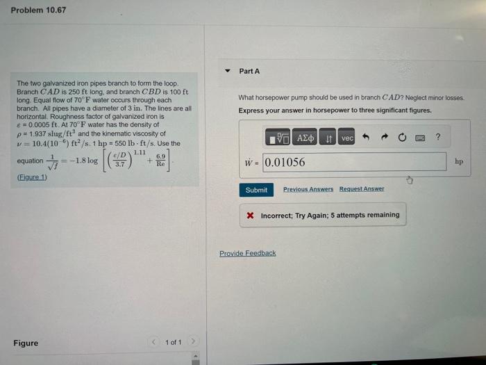 Solved The fwo galvanized iron pipes branch to form the | Chegg.com