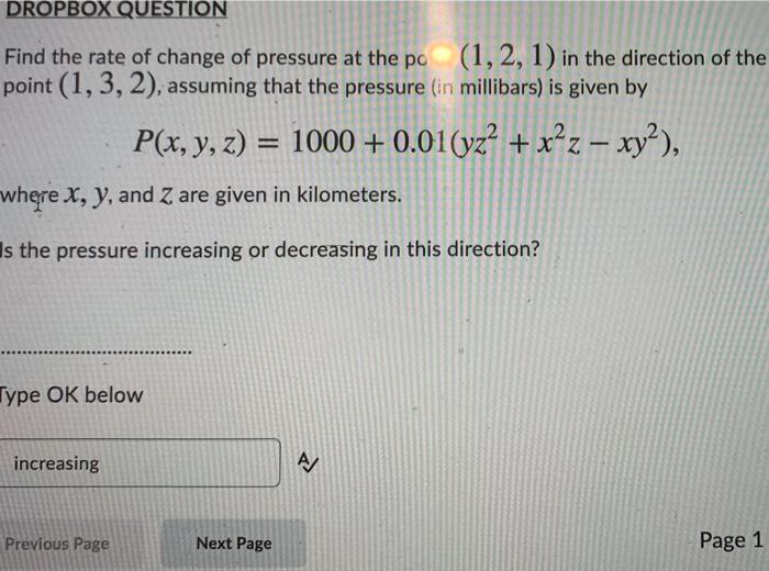 Solved DROPBOX QUESTION Find the rate of change of pressure | Chegg.com