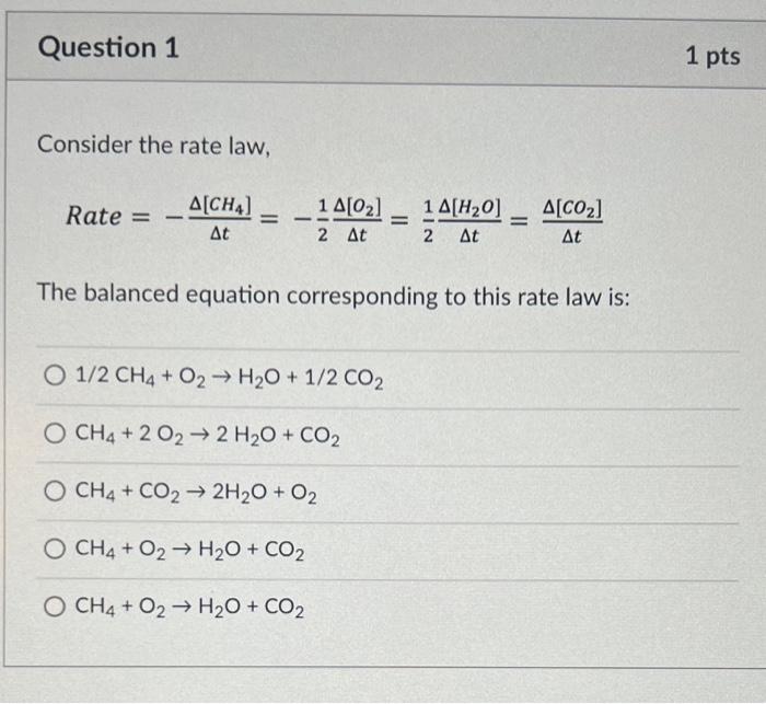 Solved Consider the rate law, Rate | Chegg.com