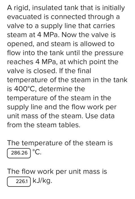 Solved The answer inputed for flow work per unit mass is | Chegg.com