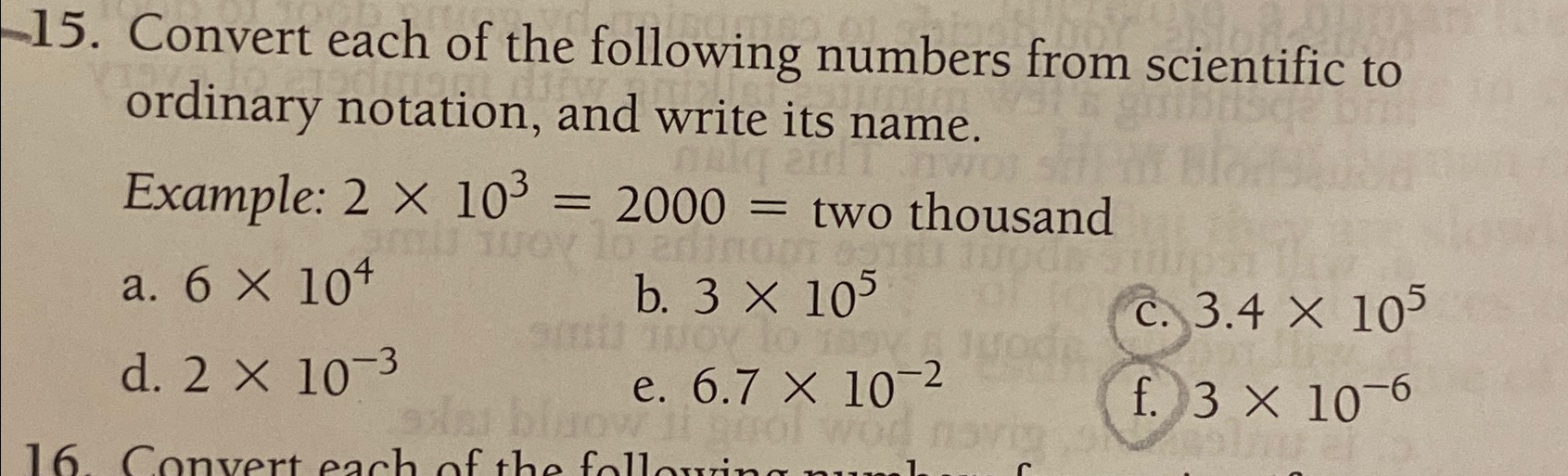 Solved Convert each of the following numbers from scientific | Chegg.com