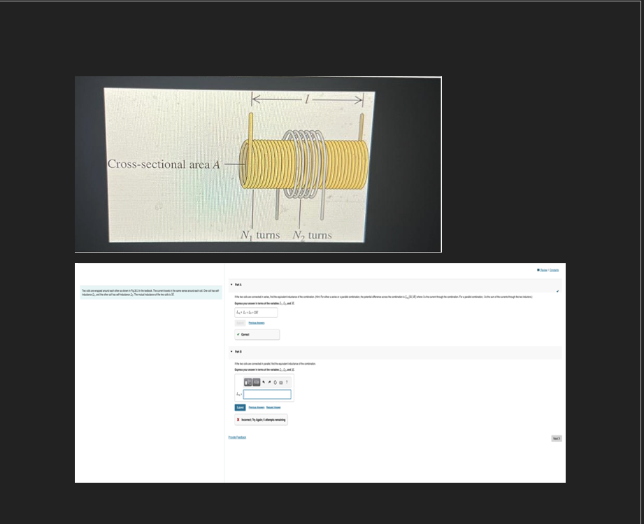 Solved Part BIf the two coils are connected in parallel, | Chegg.com